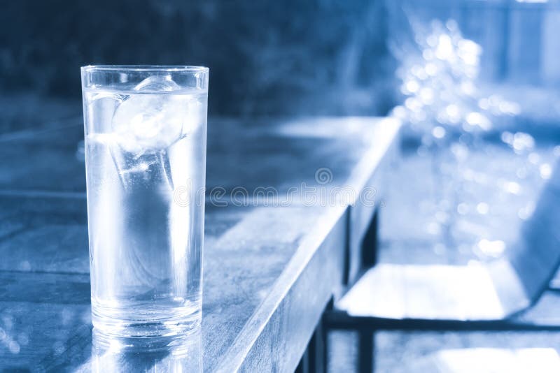 Glass of Clean Water with Ice on Table,drinking Water Stock Photo ...