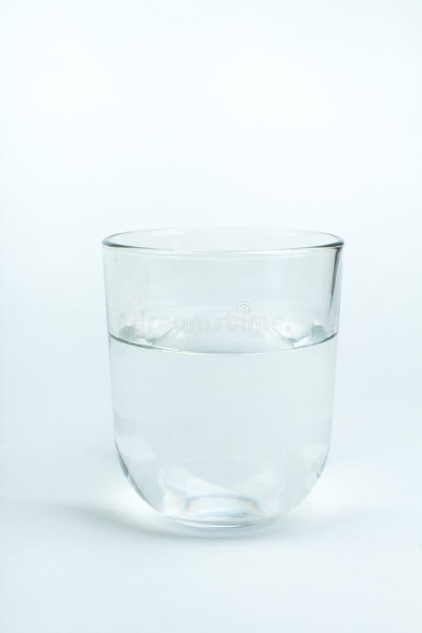 Glass of Clean Water Isolated on White. Stock Image - Image of closeup ...