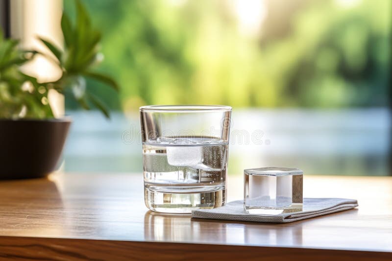 A Glass of Clean Water on the Table Stock Photo - Image of food, cool ...