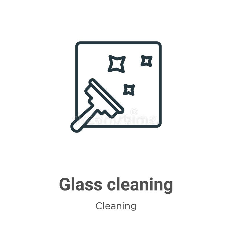 Glass Cleaning Vector Icon on White Background. Flat Vector Glass ...
