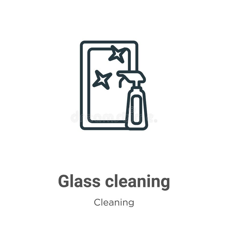 Glass Cleaning Vector Icon on White Background. Flat Vector Glass ...