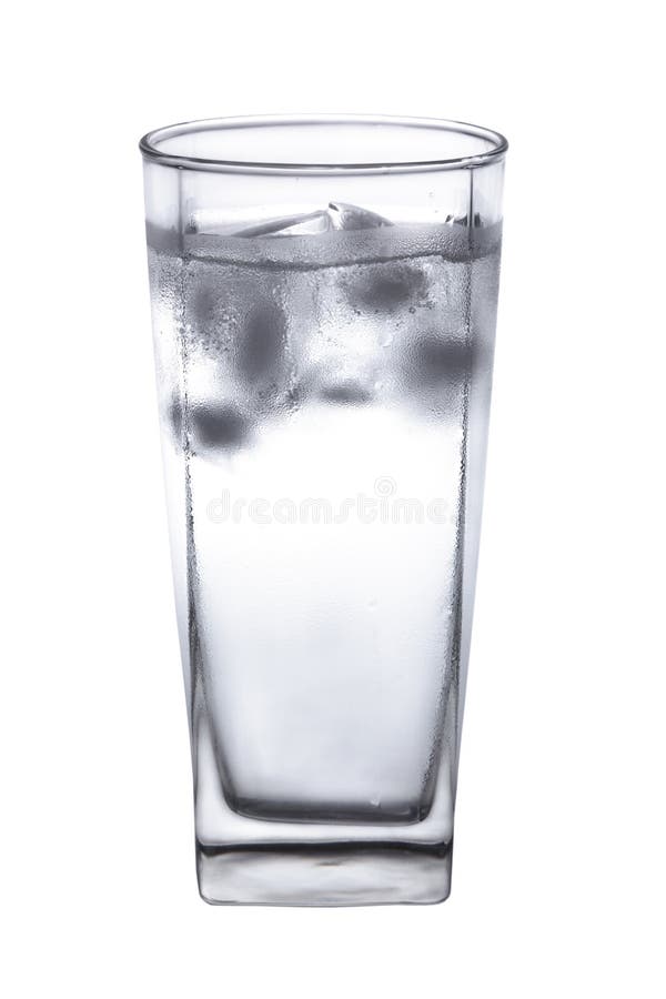 Glass with Clear Water and Ice Cubes. Stock Photo - Image of waterdrops ...