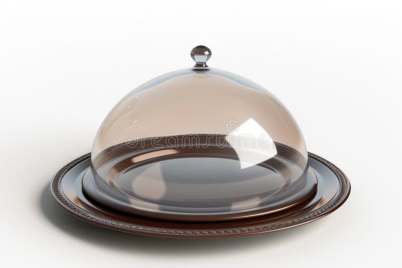 Glass Cloche Isolated. Transparent Cloche Cap with Plate Stock ...