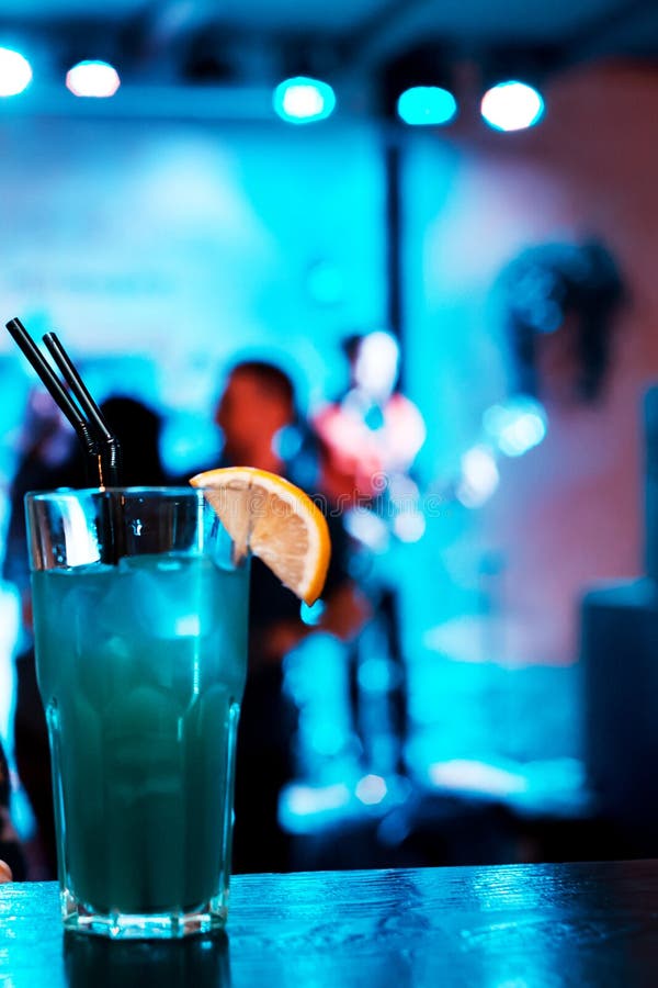 Glass of Cocktail on Bar Background. Party Background Stock Image ...