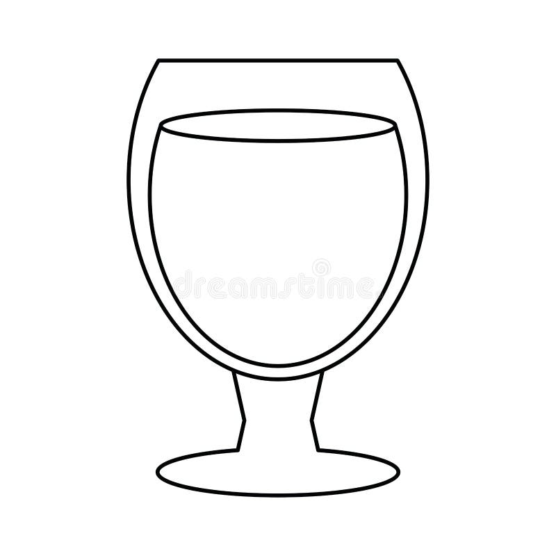 Glass Cocktail Cup Design Style Outline Stock Vector - Illustration of ...