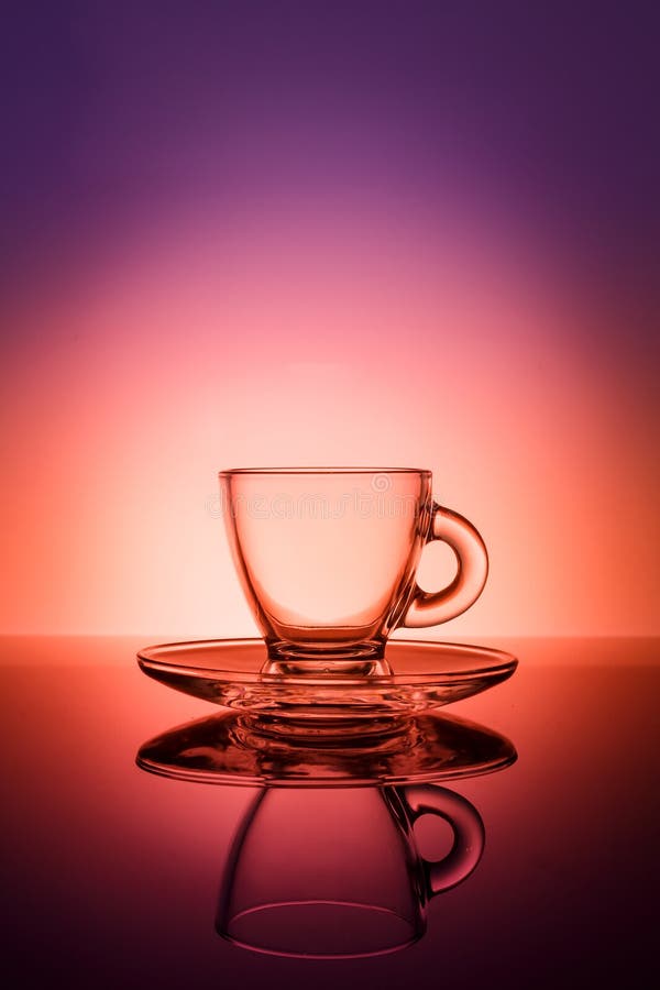 Glass Coffee Cup with Reflection Stock Photo - Image of reflection ...