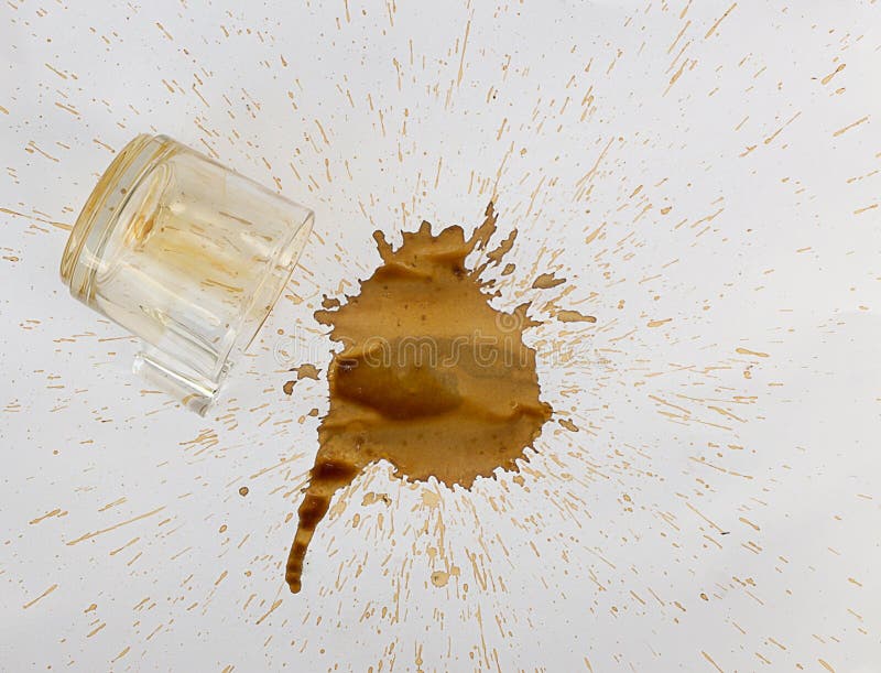 A Glass of Coffee Dropped on Paper Stock Photo - Image of discolored ...