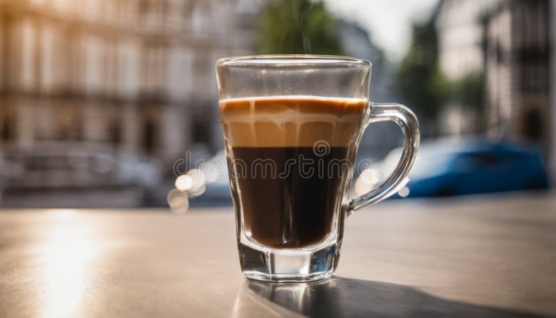A Glass of Coffee Sitting on a Table Stock Illustration - Illustration ...