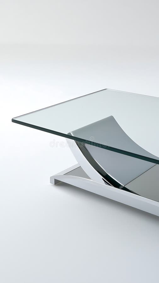 A Glass Coffee Table with a Curved Edge Stock Illustration ...