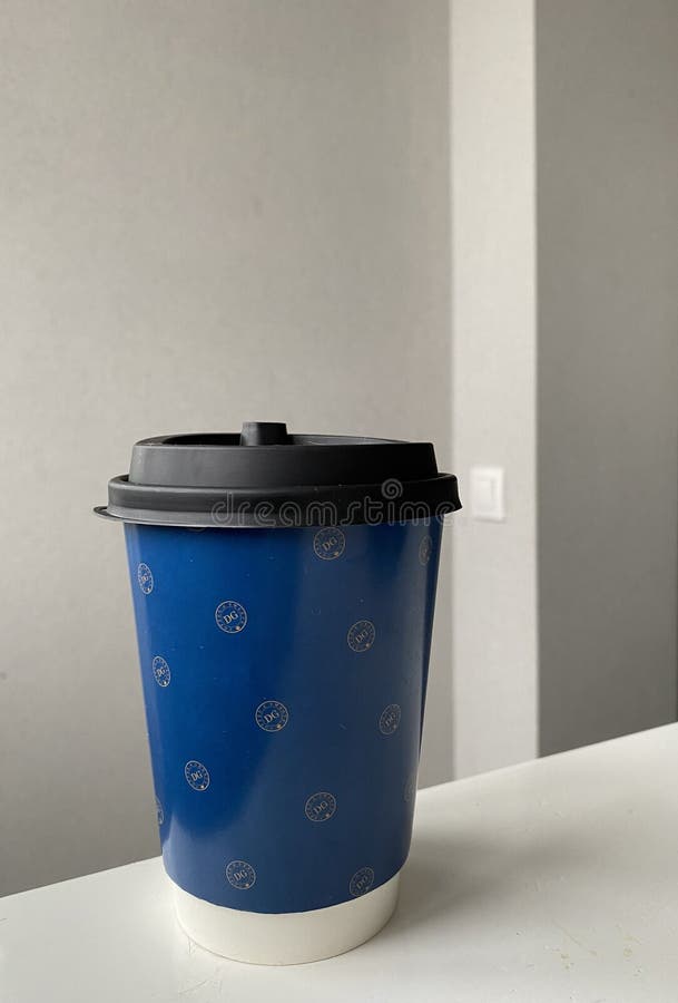 A Glass of Coffee is on the Table in the House. Side View, Interior of ...