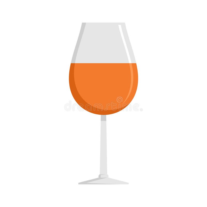 Glass of Cognac Icon, Flat Style Stock Illustration - Illustration of ...