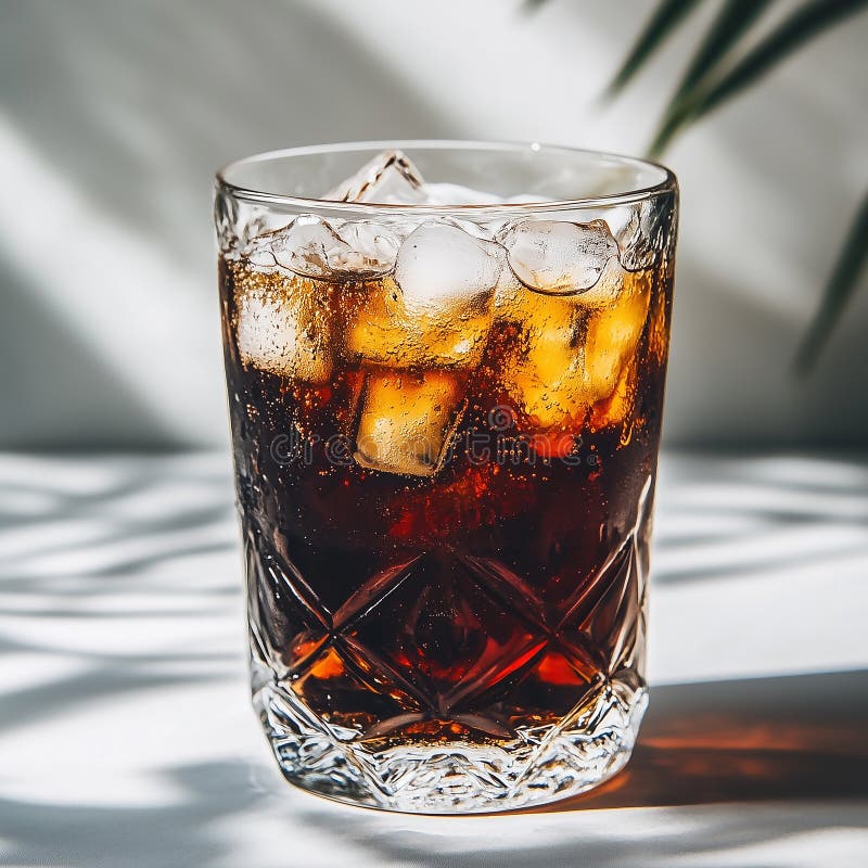 Glass of Coke with Ice Cubes on Table As a Element of Advertisement ...
