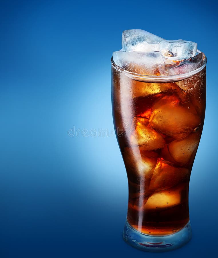 Glass of cola with ice stock image. Image of soda, cutout - 13392921