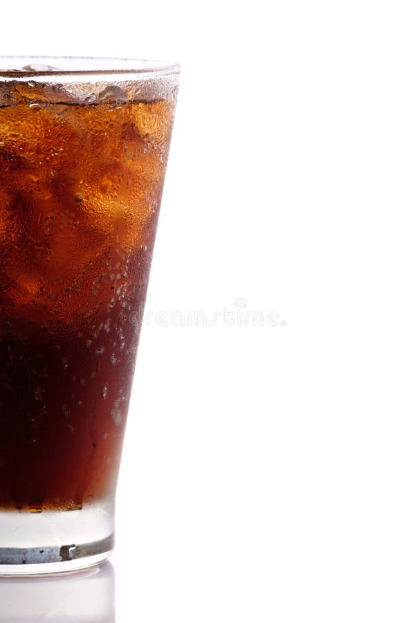 Glass of Cola Isolated on White. Stock Image - Image of carbonated ...