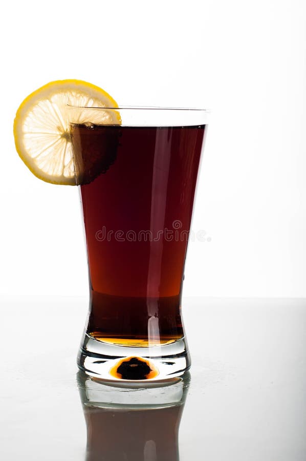 Glass of Cola with Sliced Lemon Stock Photo - Image of cool, lime: 57583758