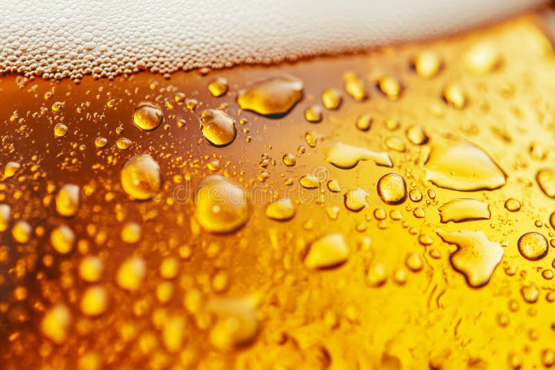 Glass of Cold Beer with Water Droplets and Foam Stock Photo - Image of ...