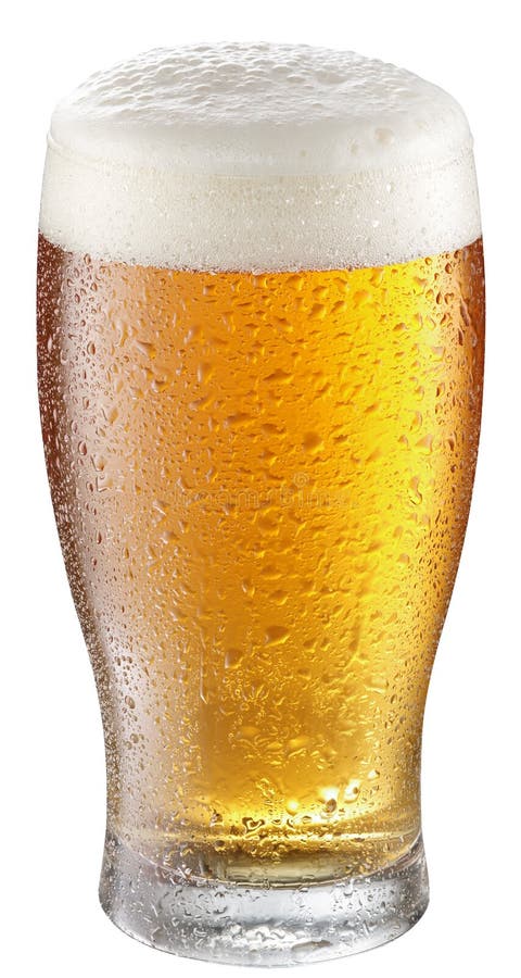 Glass of Cold Beer on a White Background. Stock Photo - Image of macro ...
