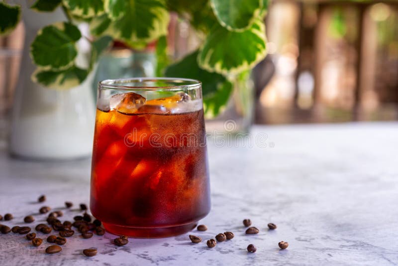 A Glass of Cold Brew Coffee with Ice Stock Image - Image of dessert ...