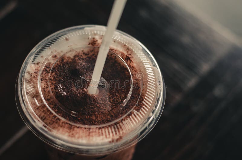 A Glass of Cold Cocoa is Located on a Table in One Cafe. 6 Stock Image ...