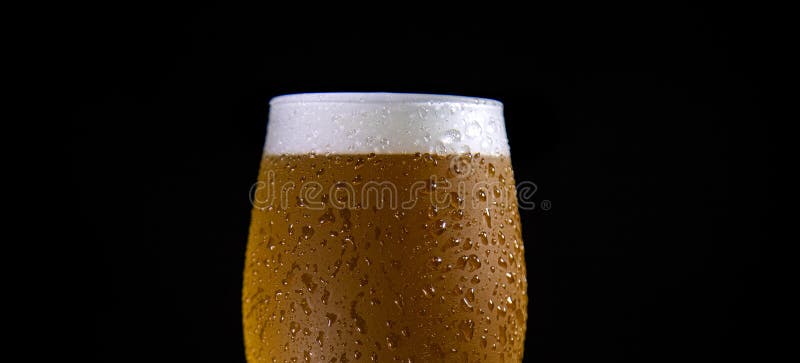 Glass of Cold and Delicious Beer in Detail Stock Image - Image of gold ...