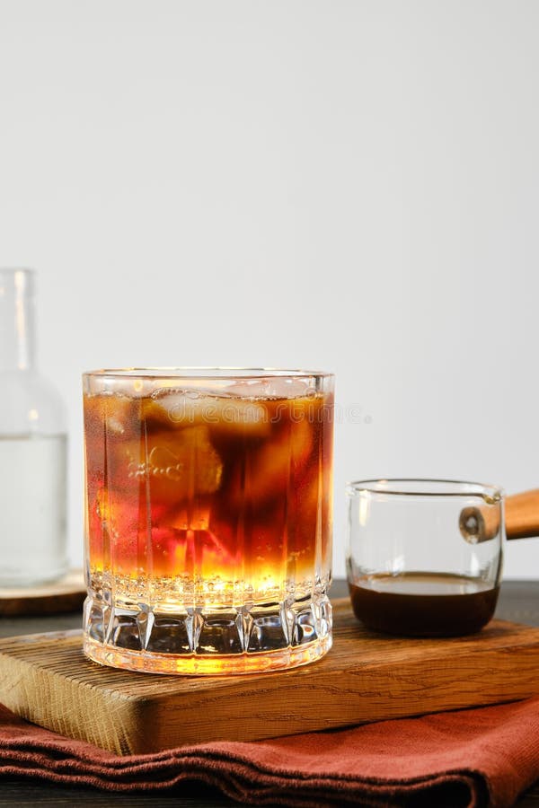 Glass with Cold Espresso Tonic Stock Photo - Image of mixed, soda ...