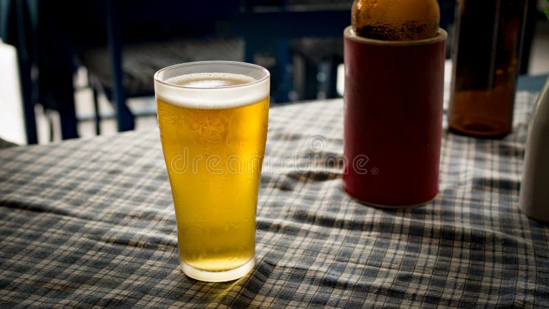 Glass of Cold Light Beer on Table Freshness and Refreshing Beverages ...