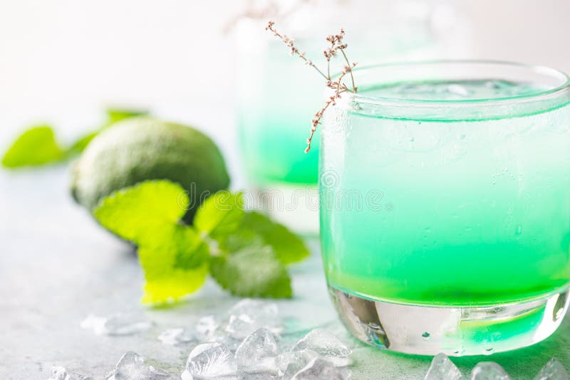 Glass of cold mint drink stock photo. Image of lime - 178826162
