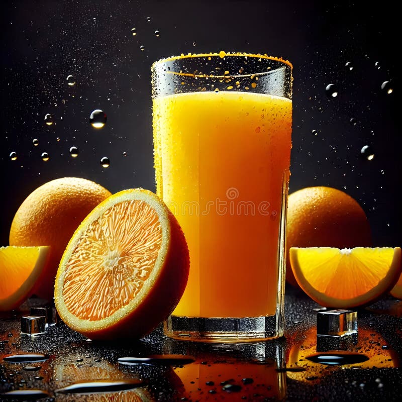 A Glass of Cold Orange Juice-Ai Generated Stock Photo - Image of ...
