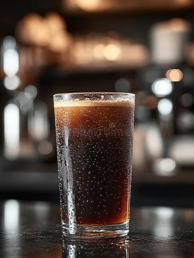 A Glass of Cold Soda with Condensation Droplets. Stock Image - Image of ...