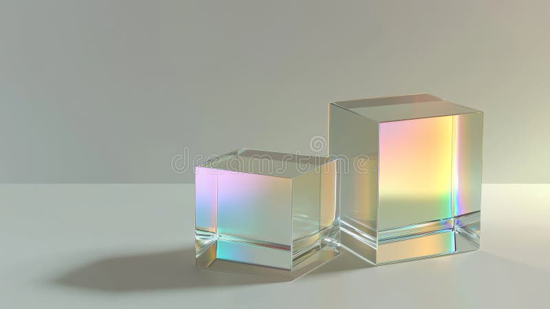 Glass Composition. 3d Render of Geometric Shapes Made of Reflective and ...