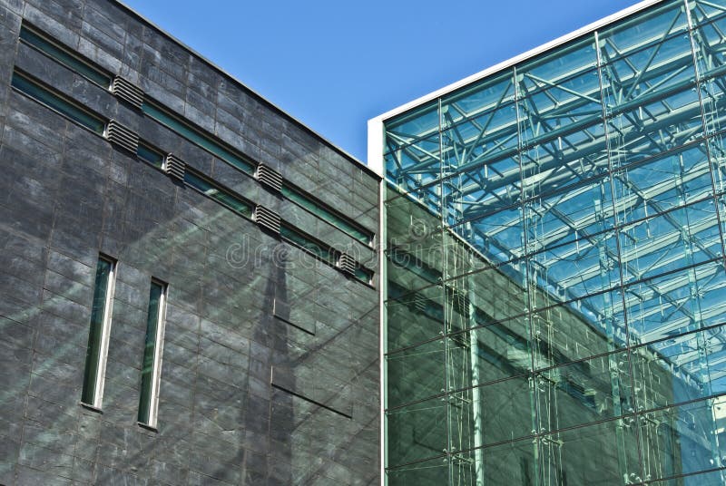 Glass and Concrete Facade of Modern Building Stock Image - Image of ...