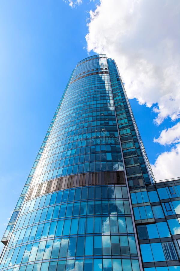 Glass Modern Skyscraper on a Sunny Day Stock Photo - Image of sunny ...
