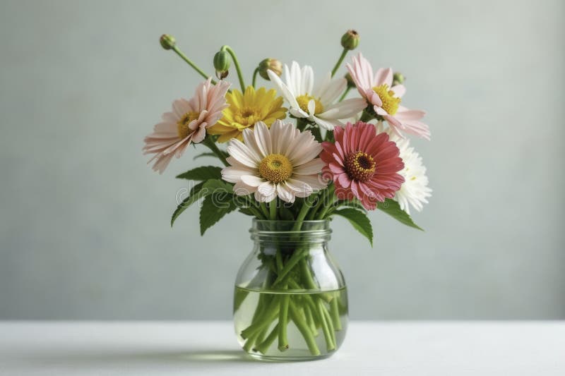Glass Container Filled with Fresh Meadow Sweet Flowers, Plants ...