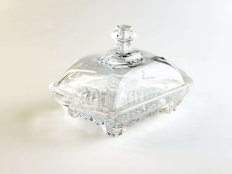 Glass Container Storing Butter White Background Stock Photos - Free ...