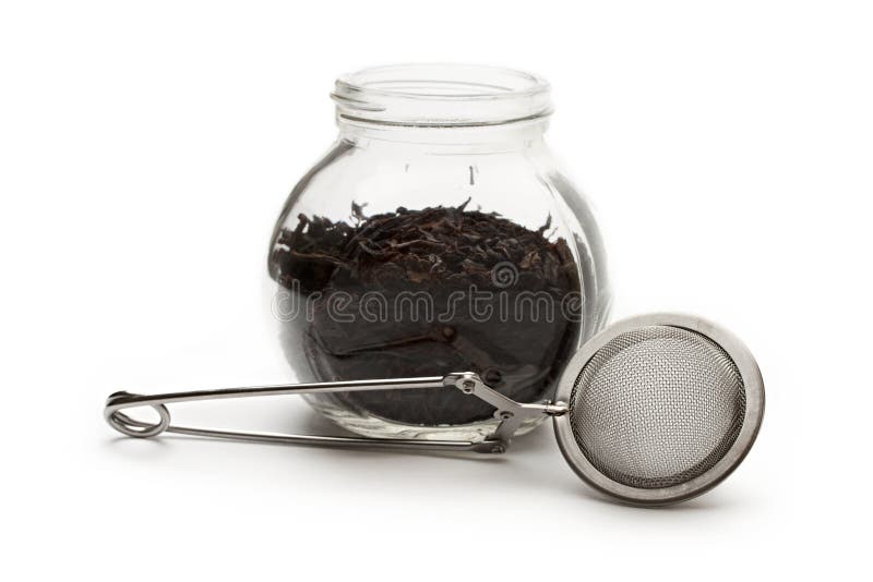 Glass container with tea stock image. Image of herbal - 22158967