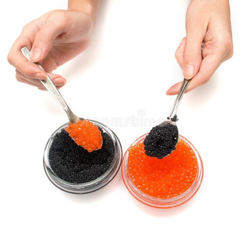 Glass Containers with Fish Caviar 2 Stock Photo - Image of delicacy ...