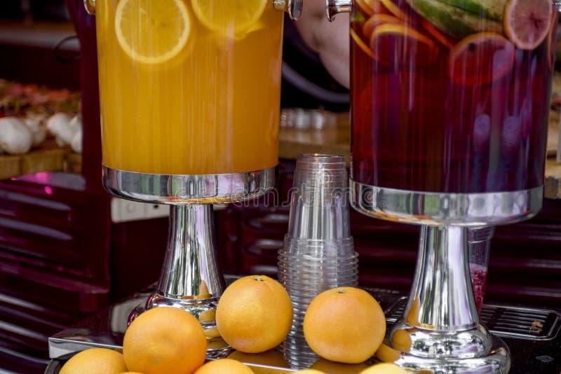 Glass Containers with Lemonade. Preparation of a Summer Soft Drink from ...