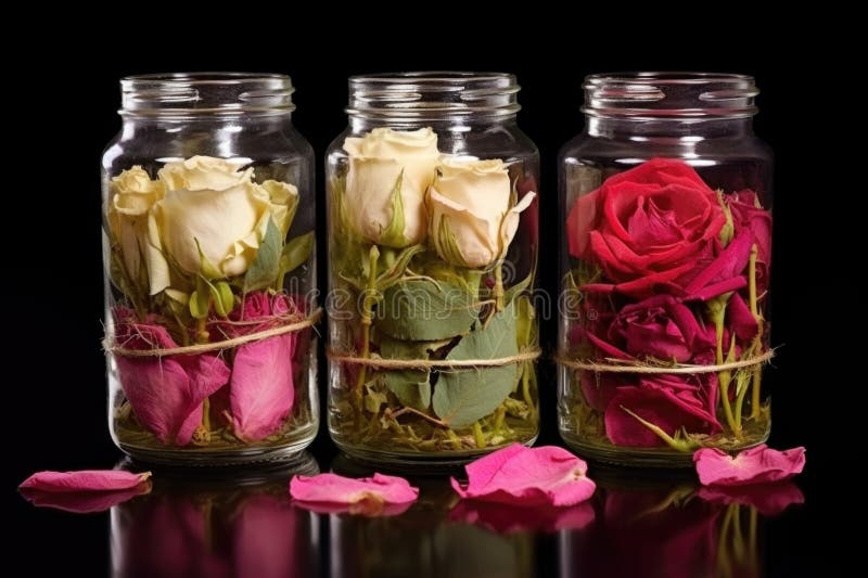 Glass Containers of Preserved Rose Grapevine Cuttings, Under Studio ...