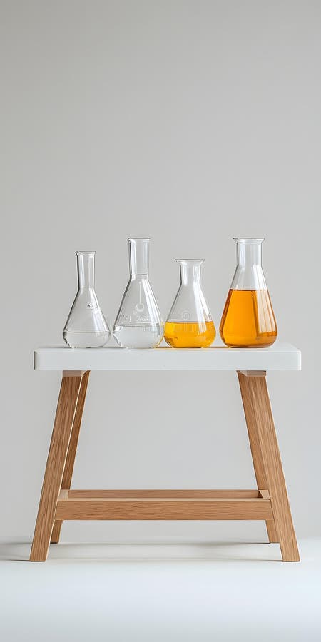 Glass Containers with Yellow Liquid Stock Illustration - Illustration ...