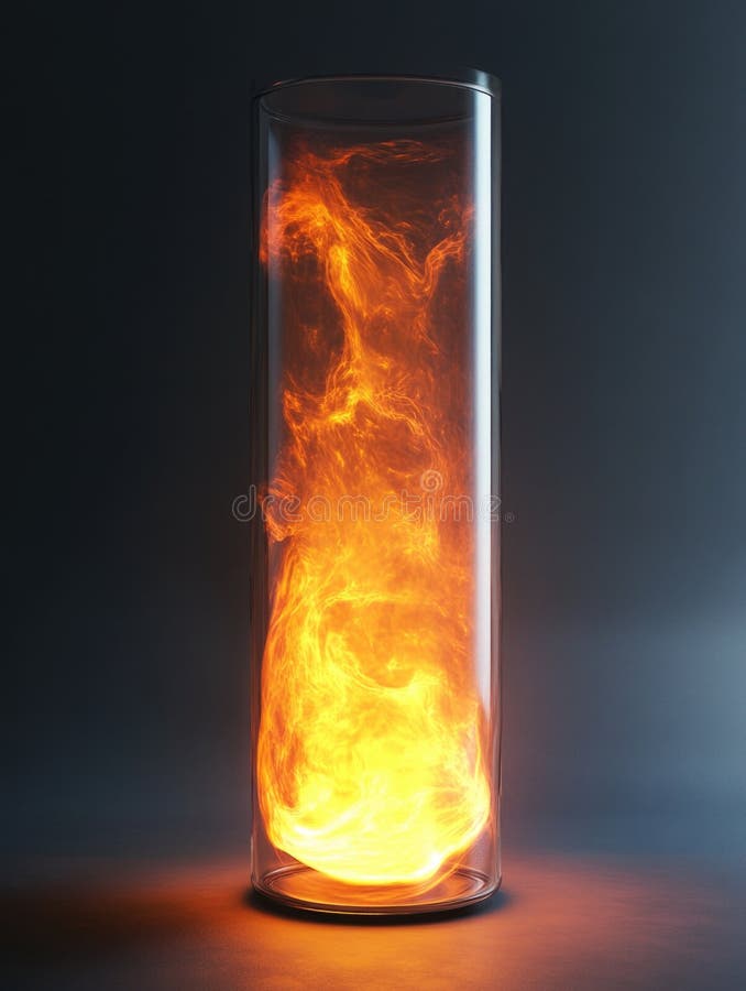 A Glass Containing a Burning Flame, Useful for Conceptual or Symbolic ...