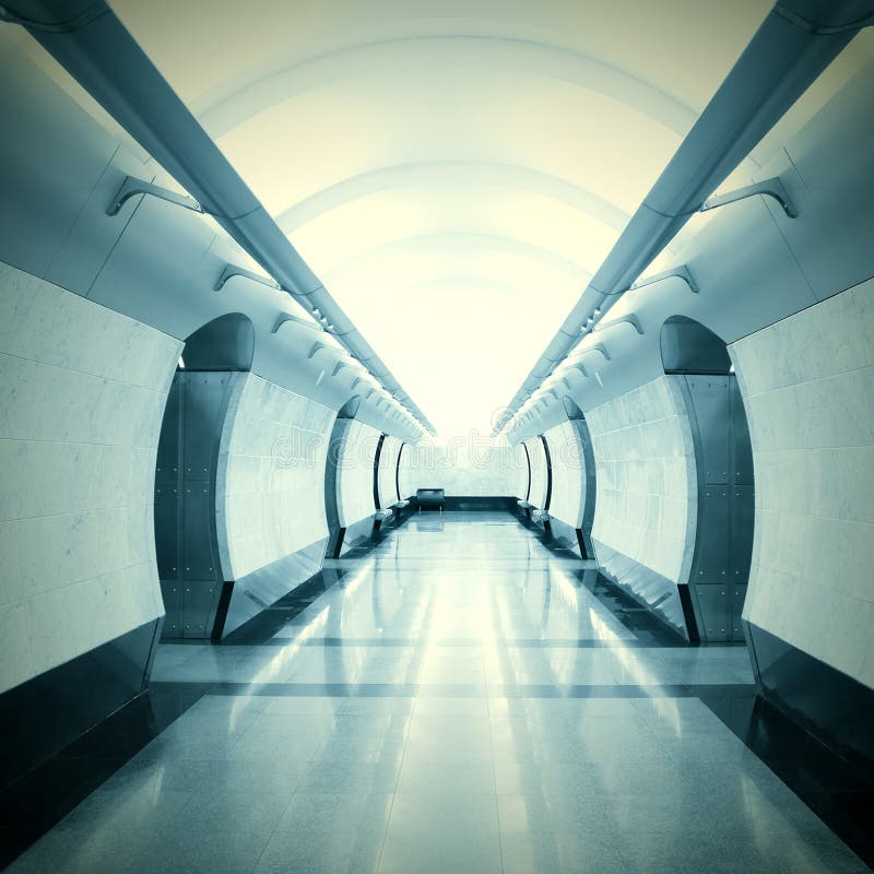 Glass corridor stock image. Image of construction, gate - 18317003