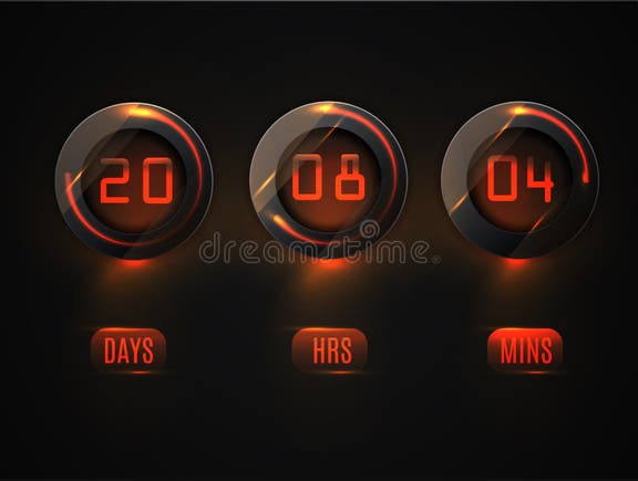 Glass Counter Timer. Countdown Website Template Digital Clock Timer ...