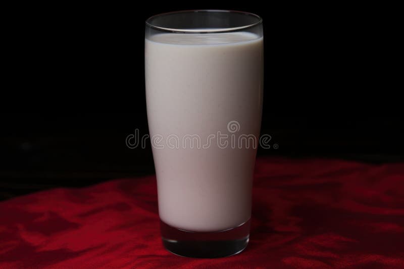 Glass of Creamy Milk on Red Cloth Stock Illustration - Illustration of ...