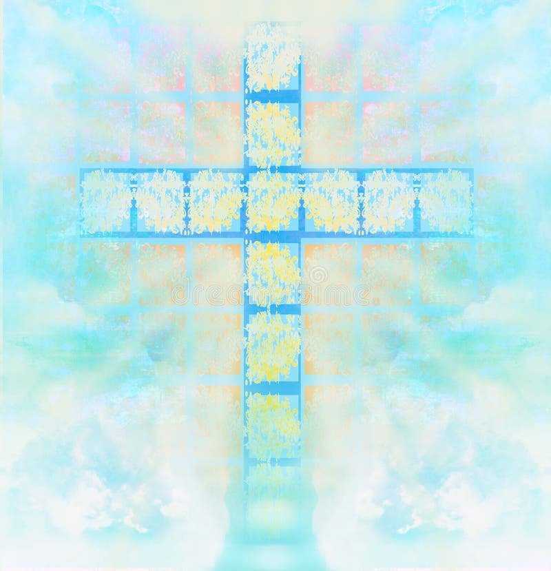 Stained glass cross stock photo. Image of glass, symbol - 27505854