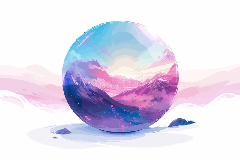 Glass Crystal Ball Isolated Illustration Stock Vector - Illustration of ...