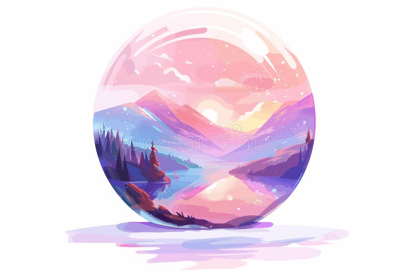 Glass Crystal Ball Isolated Illustration Stock Vector - Illustration of ...
