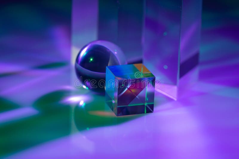 Glass Crystal Prism. Multicolor Light Effect Stock Photo - Image of ...