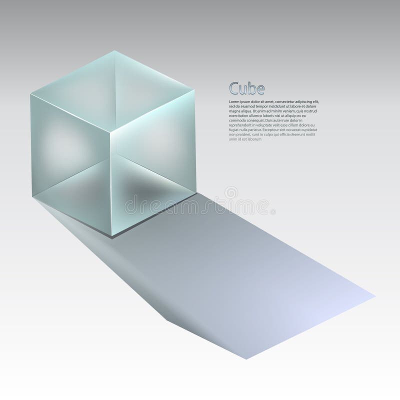 Glass cubÐµ stock vector. Illustration of glossy, merchandise - 45130090