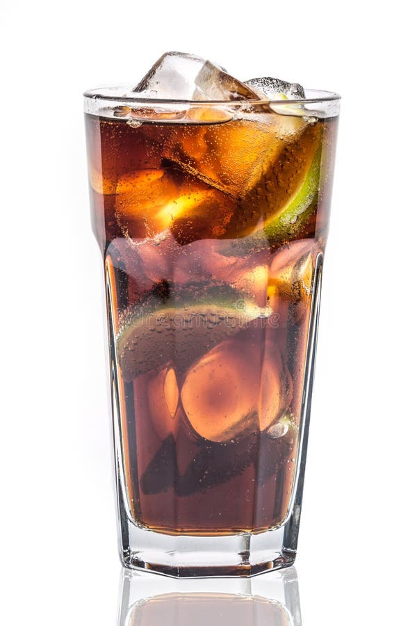 A Glass of Cuba Libre Coctail Stock Image - Image of aparitif, cold ...