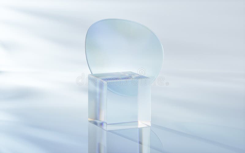 Glass Cube with Bright Background, 3d Rendering Stock Illustration ...